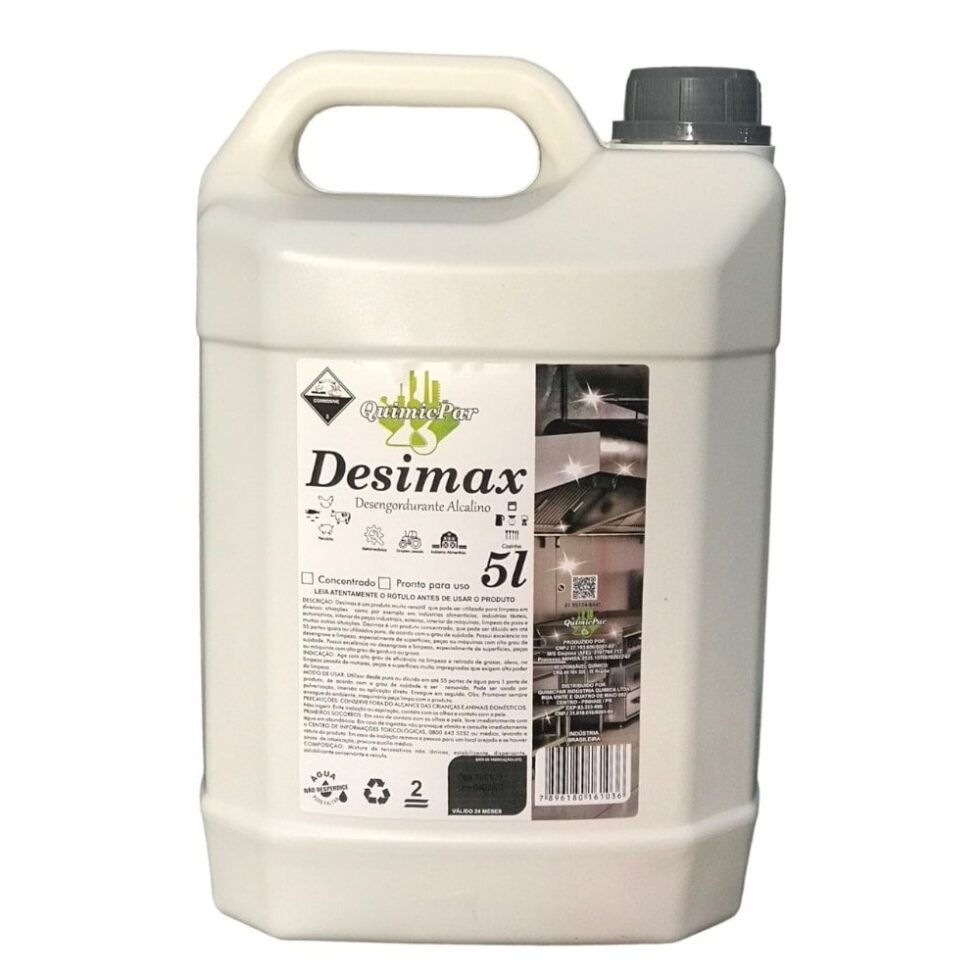 Desimax Desengordurante Alcalino 5l - Quimic Par Indústria Química